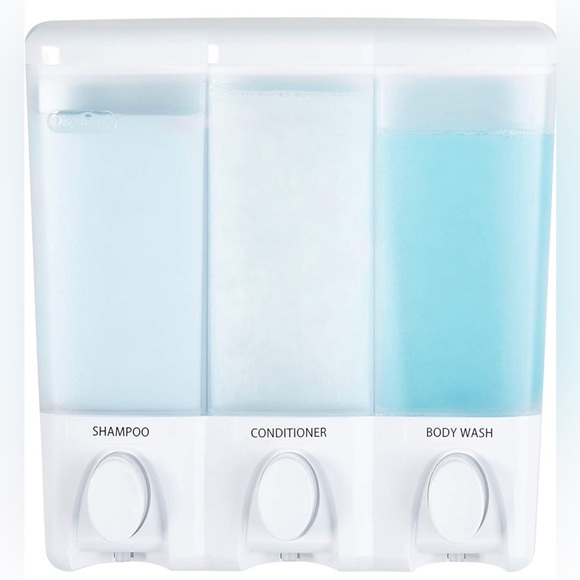 Private Label | Bath | Multi Chamber Push Button Shower Dispenser White ...